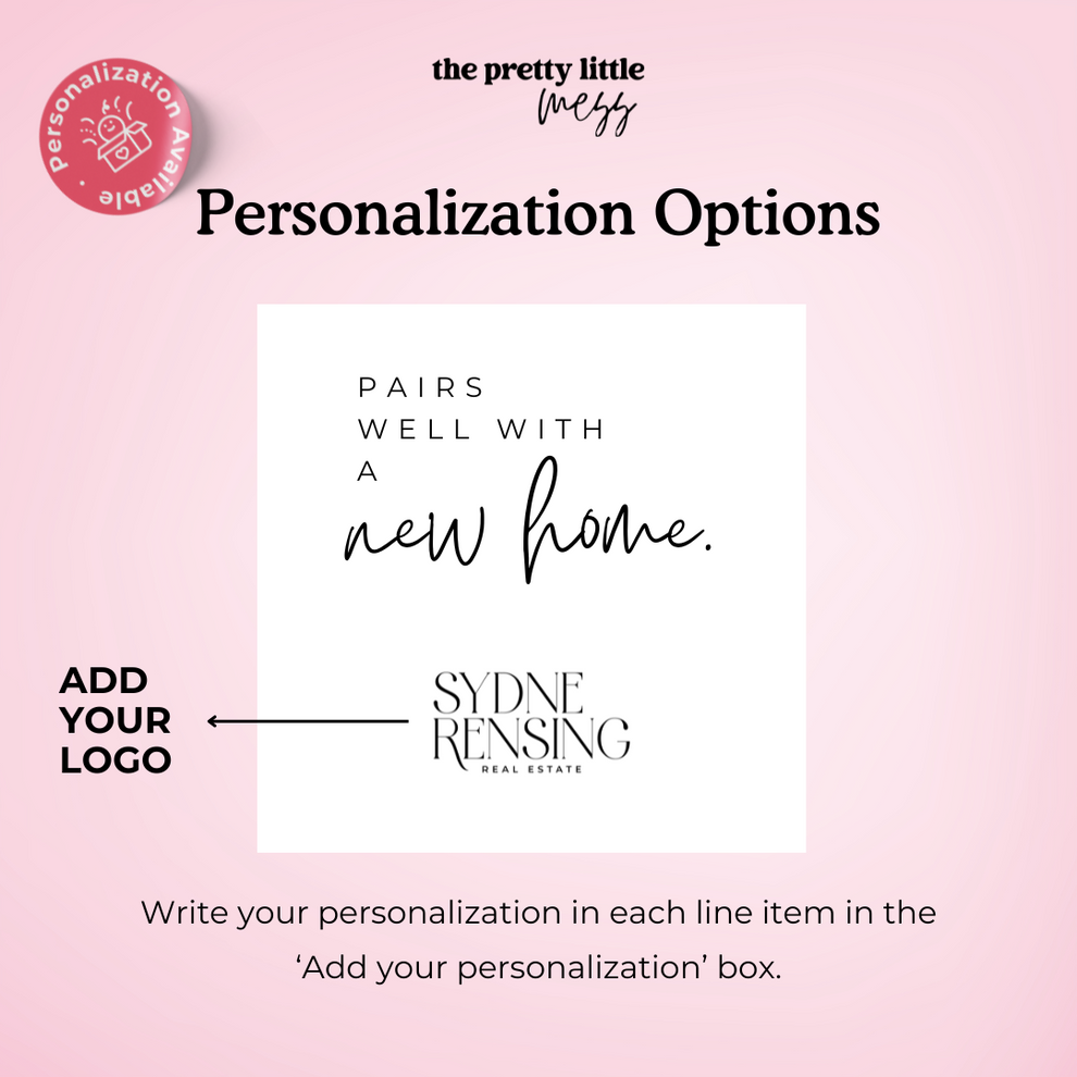 Pairs well with new home with Company Logo | Housewarming Wine Label ...
